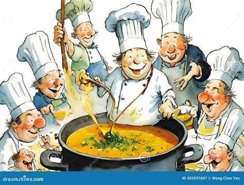 Too Many Cooks Spoil The Broth Idiom Visualised Stock Image Image Of Cooks Broth