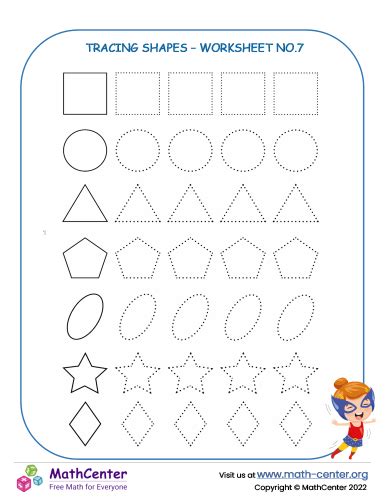 Tracing Shapes No7 Worksheets Math Center