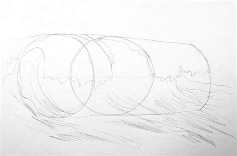 How To Draw Waves A Realistic Ocean Wave Sketch In Pencil