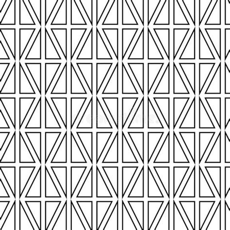 Triangular Texture Geometry Seamless Pattern Vector Graphic Line Illustration Black And White