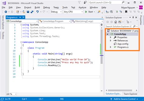 cấu trúc dự án c solution project file mã nguồn tự học ict