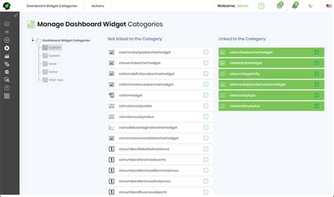 Dashboard Widget Categories FlowWright