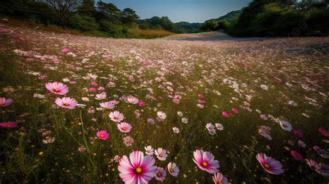 목련 코스모스 꽃밭 만발한 코스모스 고화질 사진 사진 꽃 배경 일러스트 및 사진 무료 다운로드 Pngtree