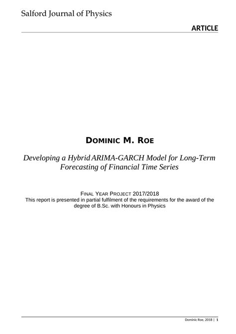Full Article Developing A Hybrid Arima Garch Model For Long Term Forecasting Of Financial Time
