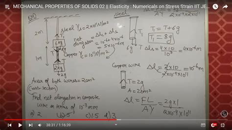 三 MECHANICAL PROPERTIES OF SOLIDS 02 Elasticity Numericals on Stress