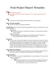 ECE Final Project Report Template Docx Final Project Report Template Notes One Report