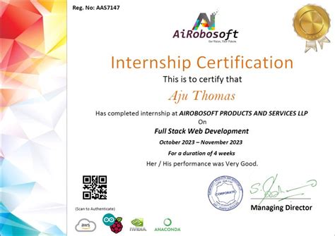 Aju Thomas On Linkedin Internship Frontenddeveloper Backenddeveloper Fullstack