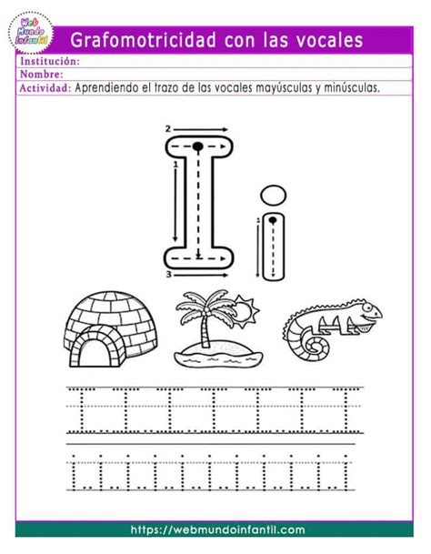 Grafomotricidad Con Las Vocales Para Imprimir En Pdf