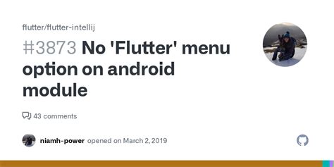 No Flutter Menu Option On Android Module · Issue 3873 · Flutterflutter Intellij · Github