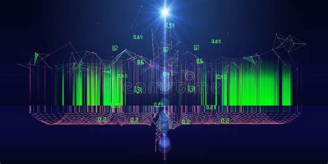 Abstract Background Contain Grid Chaotic Web With Blurred Lines And Light Technology Wireframe