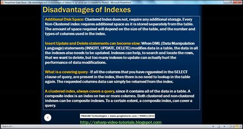 Advantages And Disadvantages Of Indexes In Sql Server Part 38 Youtube