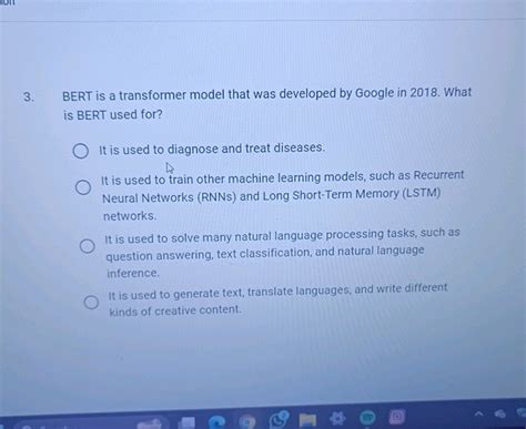 Bert Is A Transformer Model That Was Studyx