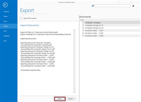 Batch Document Export