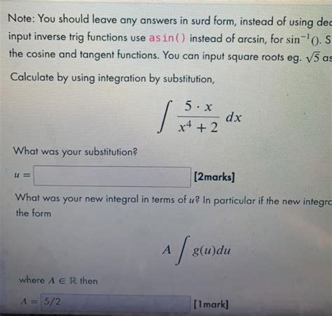 Solved Note You Should Leave Any Answers In Surd Form Chegg Com