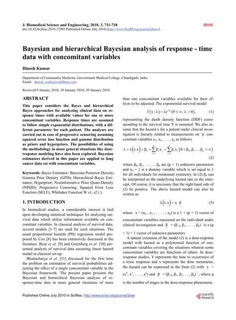 Pdf Bayesian And Hierarchical Bayesian Analysis Of Response Time Data