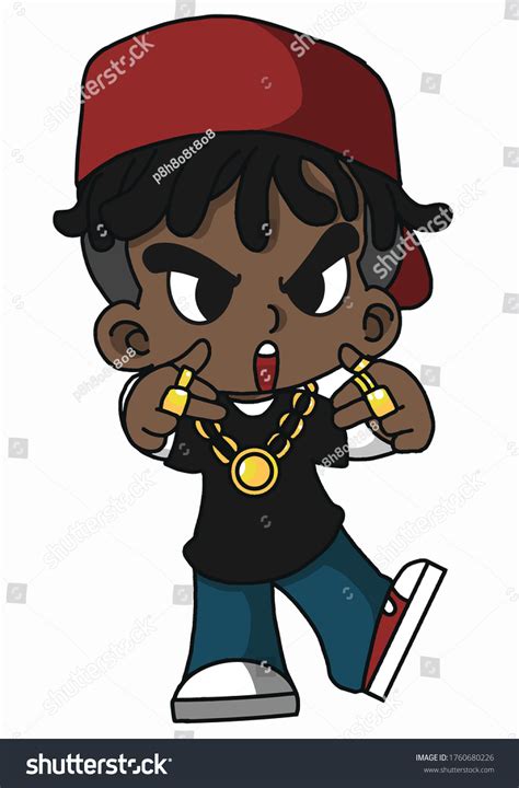Hip Hop Rapper Boy Singingvector Illustration Stock Vector Royalty