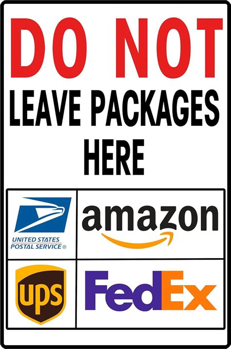 Do Not Leave Packages Here Tin Sign Easy Mounting Indoor Outdoor Use