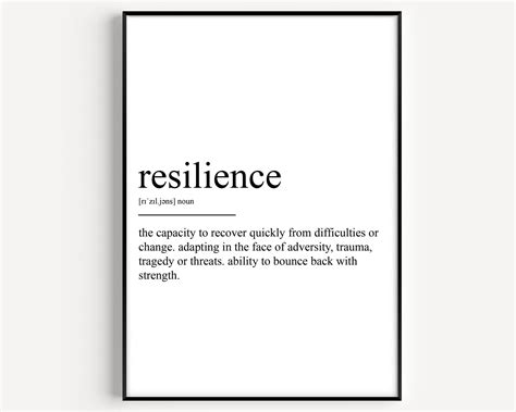 Poster Resilience Definition Print Unframed