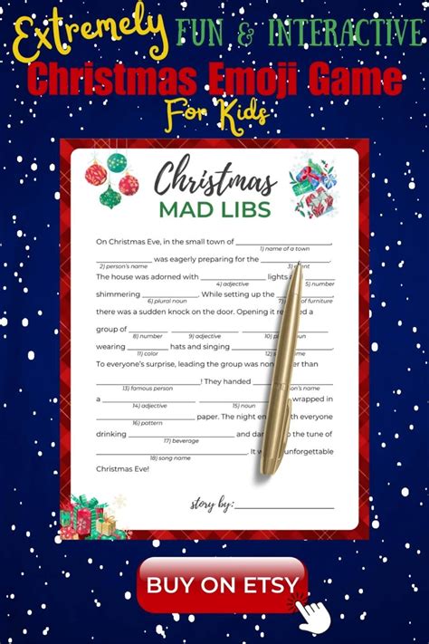 Christmas Mad Libs Game Printable Christmas Mad Lib Fun Interactive