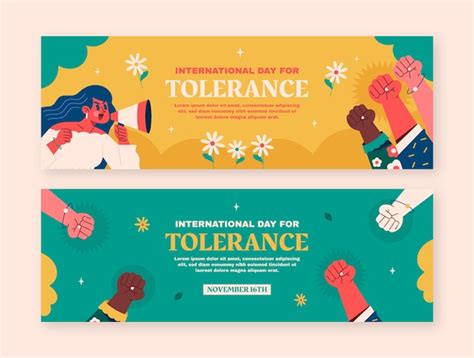 공차 수평 배너 서식 파일에 대 한 평면 국제 날 무료 벡터