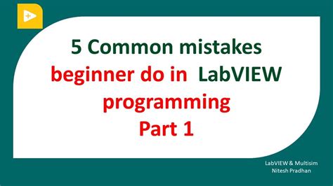 5 Common Mistakes Beginner Do In LabVIEW Programming Part 1 YouTube