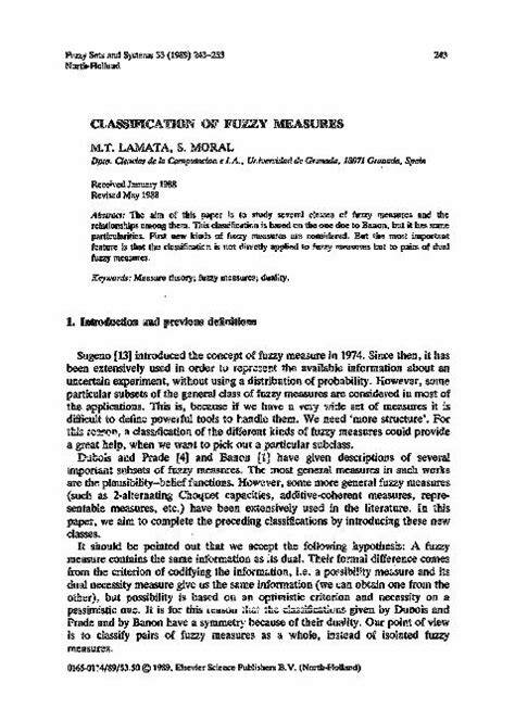 Pdf Classification Of Fuzzy Measures Dokumentips