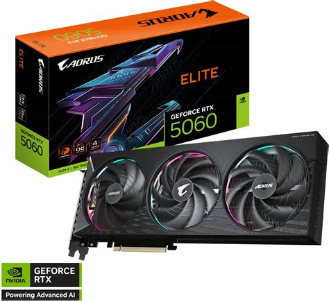 Gigabyte Aorus Geforce Rtx 5060 Elite Graphics Card 8gb Ddr7 128 Bit Memory 2722 Mhz Core