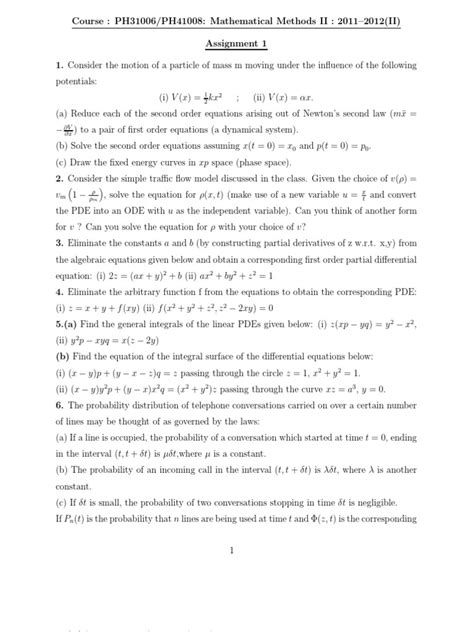 Mathematical Methods Physics Partial Diiferential Equations Pdf Partial Differential