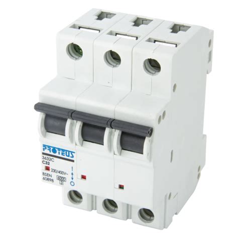 32 A TP MCB 6kA C Curve Proteus Switchgear