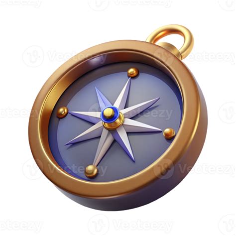 Dramatic Minimalist 3d Compass Illustration Golden Compass Navigation Exclusive 56606564 Png