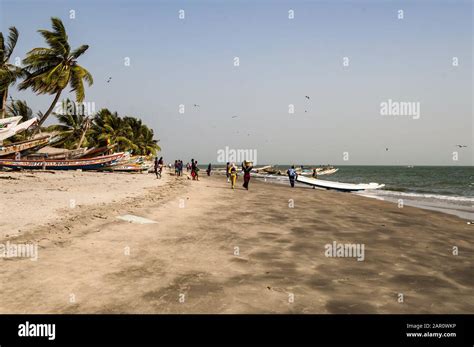 West Africa Gambia View Of The Beach In Port Of Banjul On A Windy Day