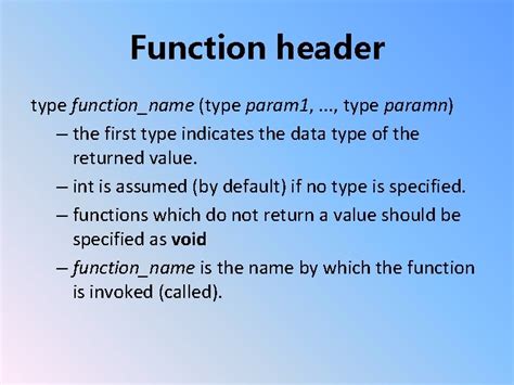 Chapter 6 Functions Modular Programming General Function Format