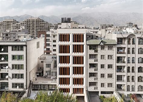 Tehran Office Building By Awe Office Features Faceted Windows And Louvres