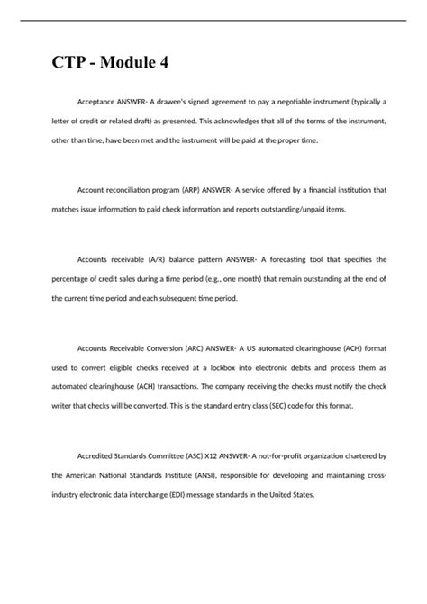 CTP Module Questions With Complete Solutions Verified Pages Ctp Stuvia US