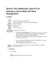 Cpr101 Quiz8 Docx Review Test Submission Quiz 8 User Interfaces Powershell And Time