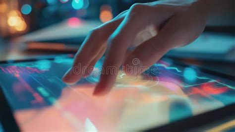 Person Using Futuristic Touchscreen Interface With Key Icon Stock Video Video Of Computer