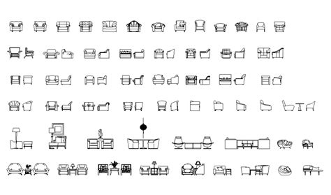 Detail Chair And Sofa Set Elevation Layout 2d View Cad Blocks Autocad File