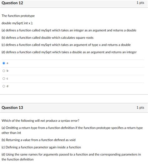 Solved The Function Prototype Double MySqrt Int X A Chegg