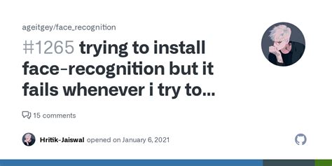 Trying To Install Face Recognition But It Fails Whenever I Try To Import In My File Issue