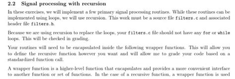 solved 2 2 signal processing with recursion in these