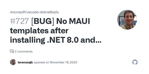 BUG No MAUI Templates After Installing NET 8 0 And All VS Code