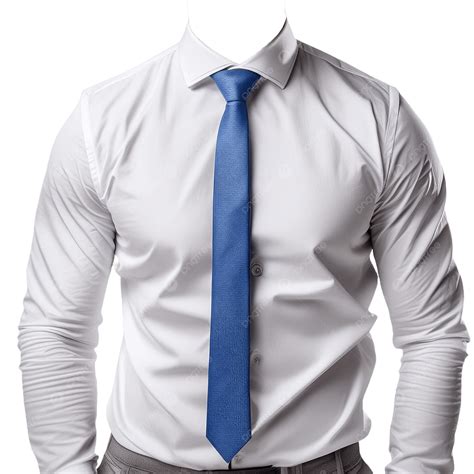 White Shirt With Blue Tie Formal Shirt Blue Tie Shirt Illustration