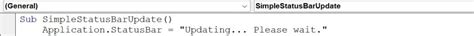 Vba Statusbar Examples Applicationstatusbar How To Create