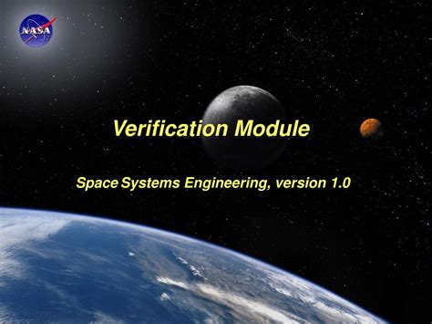 Ppt Verification Module Space Systems Engineering Version 1 0