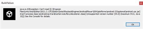 Unity Android Build Failure Questions Answers Unity Discussions
