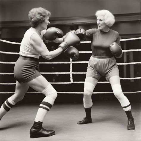 Vintage Older Women Boxing Fight In Boxer Trunks A By Rainman9902 On