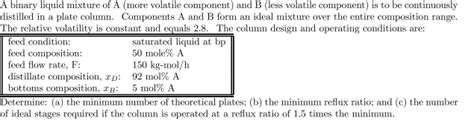 A Binary Liquid Mixture Of A More Volatile Chegg