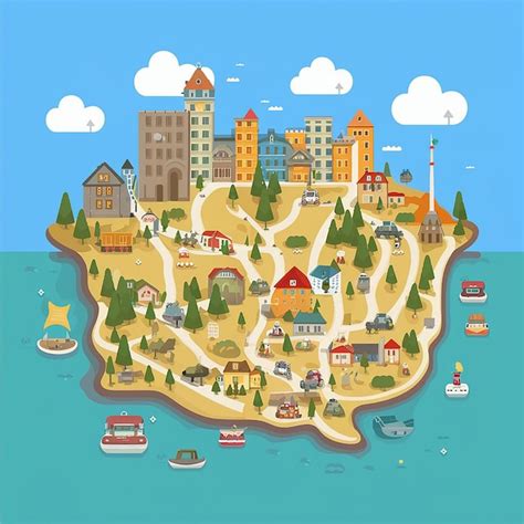 Premium Vector Flat Design Map Template Vector