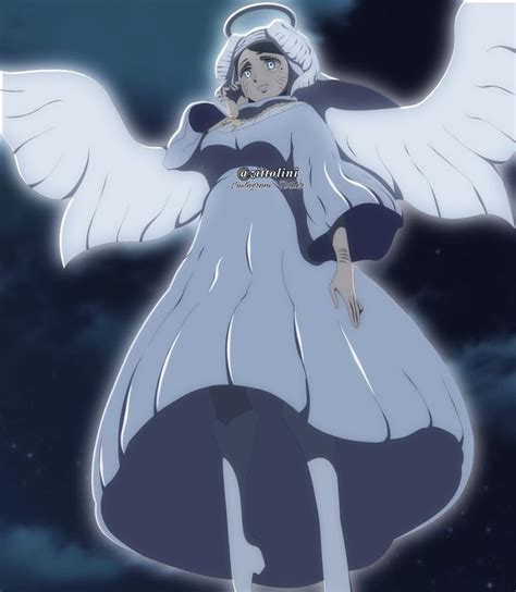 An Anime Character With Angel Wings In The Night Sky