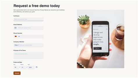 Product Demo Request Form Template Formaloo